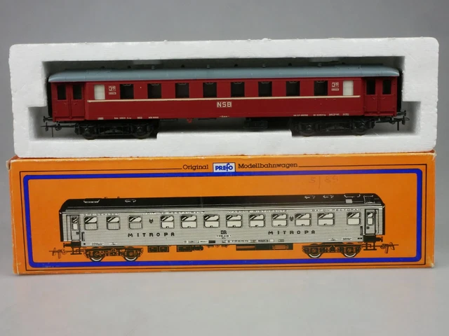PREFO PIKO H0 Dc 426/144 Eilzugwagen 3 Class Der NSB Boxed Lighting Box ...