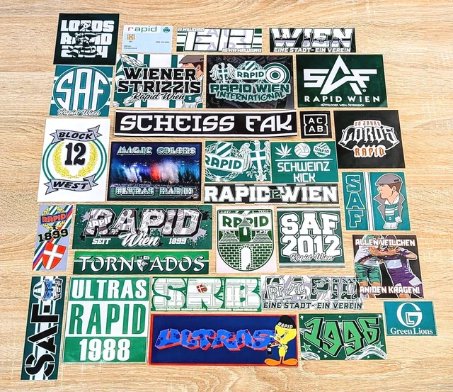 AUFKLEBER MIX ULTRAS SK Rapid Wien 30x Fanszene Sticker Sammlung ...
