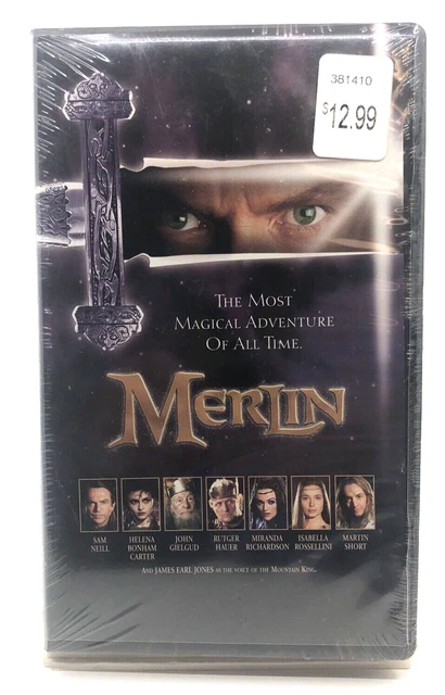 MERLIN (1998) - VHS Movie Clamshell Helena Bonham Carter New Sealed £4. ...