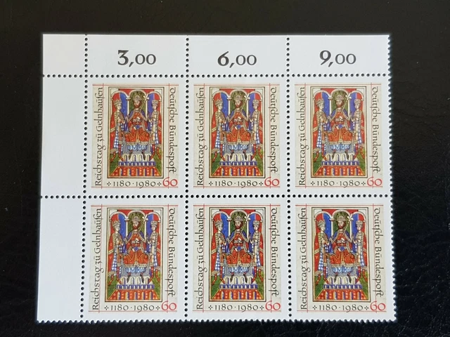 BUND MINR 1045, postfrisch 6er Block ER, 800. JT Reichstag Gelnhausen ...