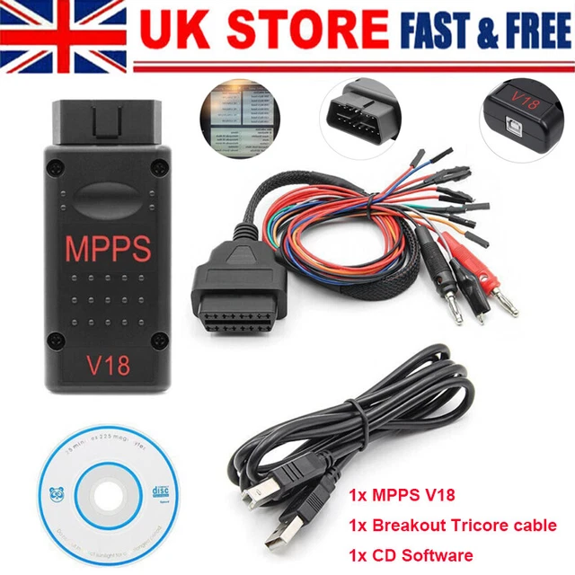 UK MPPS V18 MAIN + TRICORE+MULTIBOOT with Breakout Tricore Cable Auto ...