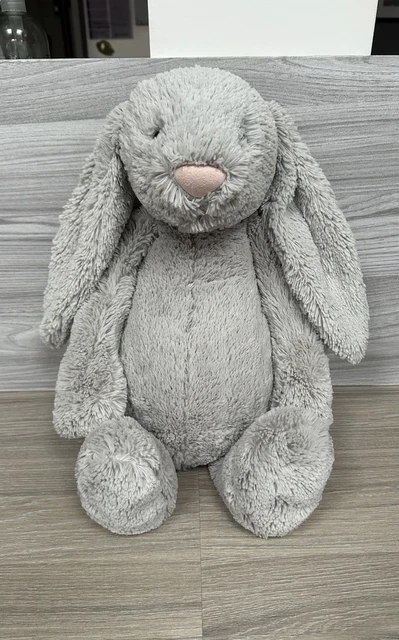 JELLYCAT HUGE SILVER Bashful Bunny Plush Soft Toy Pre Loved £100.00 ...
