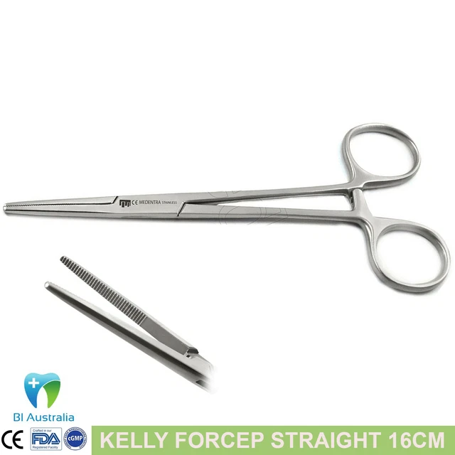 KELLY STRAIGHT 16CM Surgical Tissue Forceps Hemostat Artery Locking ...