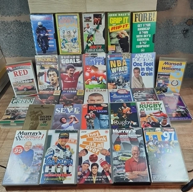 29 VHS VIDEO Tape Bundle Job Lot Sports Football Rugby Racing Cars Golf ...
