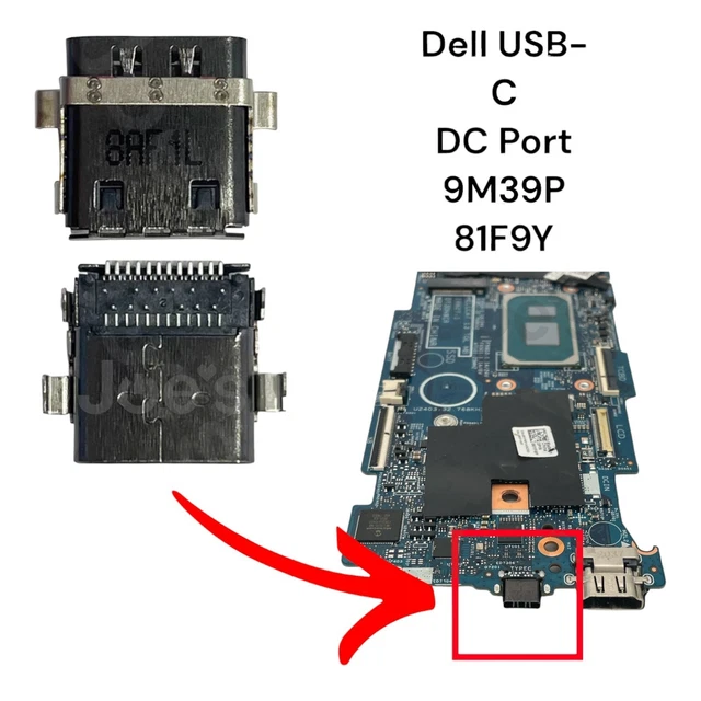 USB TYPE-C CHARGING Port DC Power Jack Spare For Dell Motherboard 9M39P ...