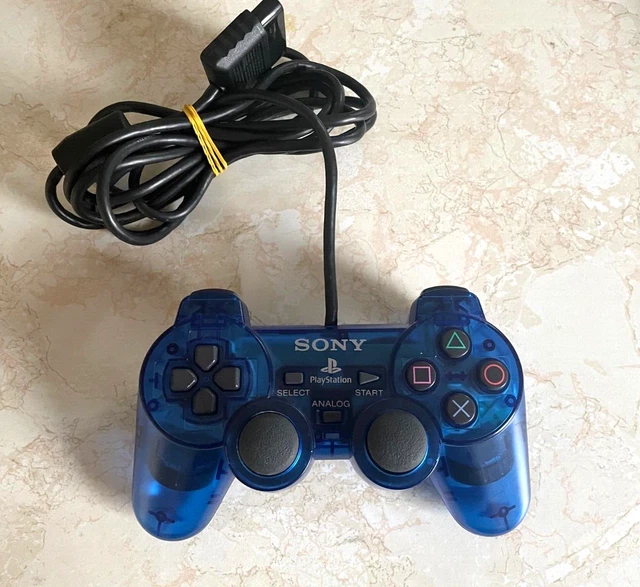 PLAYSTATION 1 2 PS1 PS2 OEM Controller Ocean Blue Clear Transparent ...