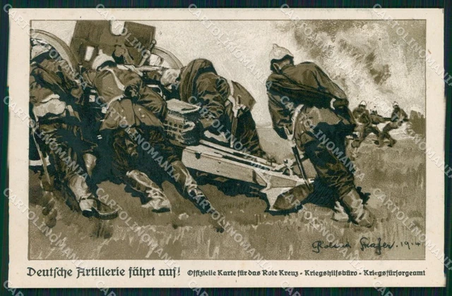 WW1 GERMAN PROPAGANDA German Artillery Red Cross Strafer Postcard ...