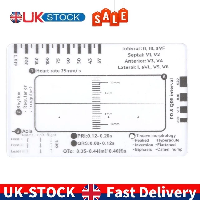 ECG 7 STEP Ruler Pocket ECG EKG Reference Guide for ECG Interpretation ...