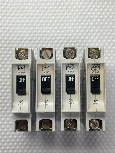 MK MCB 6 Amp Single Pole Circuit Breaker Type 2 6A Sentry LN5906 £8.64 ...