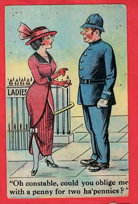 POLICE HOBBLE SKIRT COMIC HUMOUR OH CONSTABLE COULD YOU OBLIGE ME pu ...