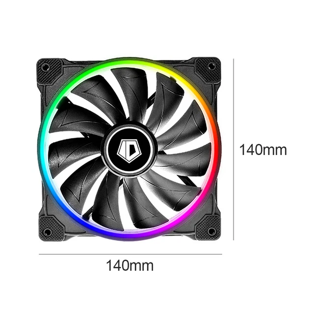 ZF-14025-ARGB PWM PC Case Fan Dual Ring Addressable RGB LED Cooling Fan ...