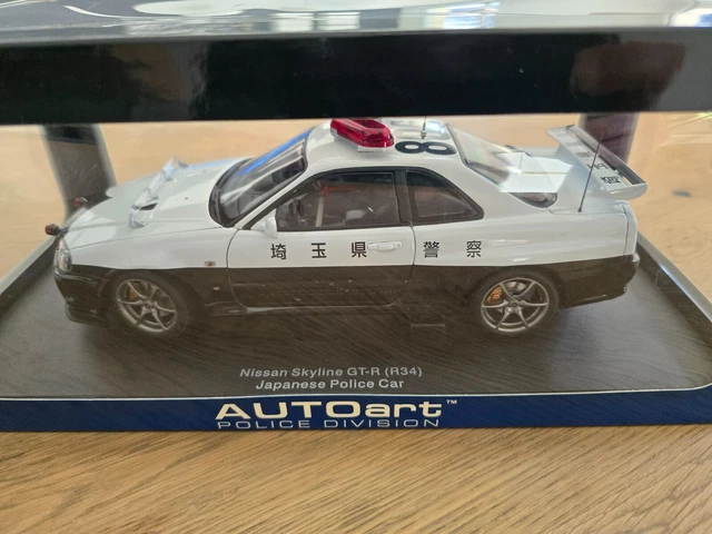 NEW 1/18 AUTOART 77351 NISSAN SKYLINE R34 GTR POLICE LIMITED 6000 PCS ...