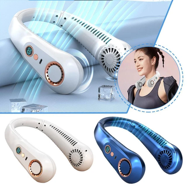 HANDS-FREE PORTABLE BLADELESS Neck Fan With LED Smart Display κо EUR 14 ...