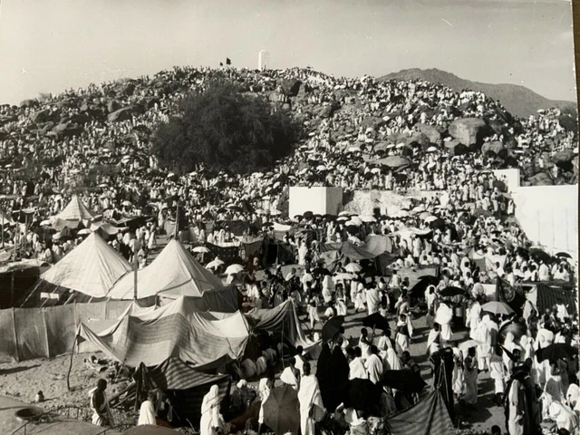 ANTIQUE PHOTO MECCA Makkah Arafah Saudi Arabia Islam Hajj Hejaz Black ...