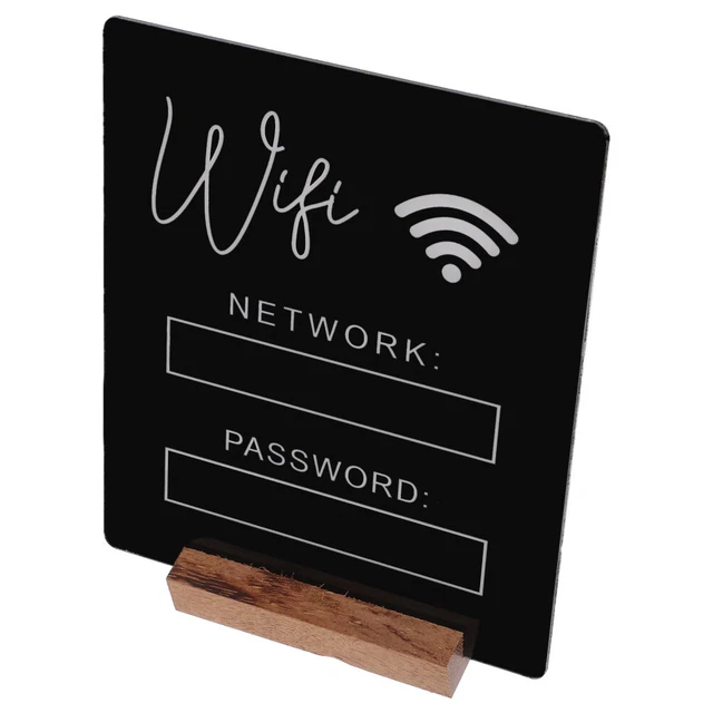 DESKTOP ACRYLIC WIFI Sign Wifi Password Acrylic Reminder Desk Sign ...