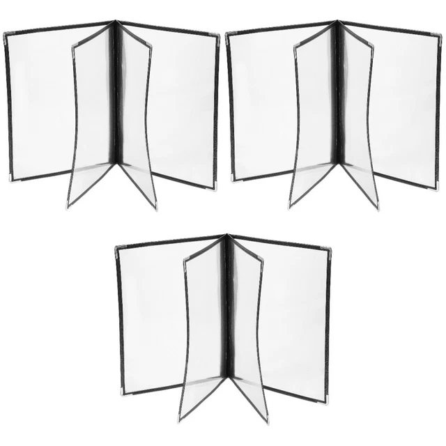 3 PC PVC Separator Menu Binder Great British Clear Book Cover Resturant ...