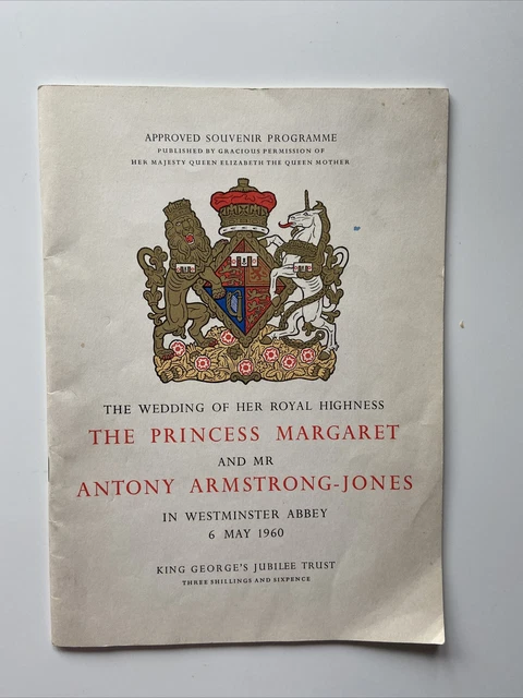 ROYAL WEDDING OF Her Royal Highness Princess Margaret & Antony ...