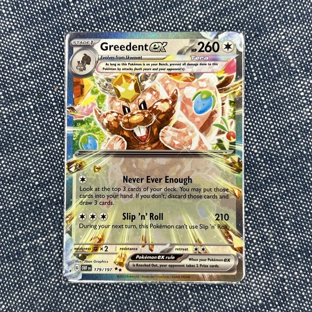 POKÉMON TCG GREEDENT ex SV03: Obsidian Flames 179/197 Holo Double Rare ...
