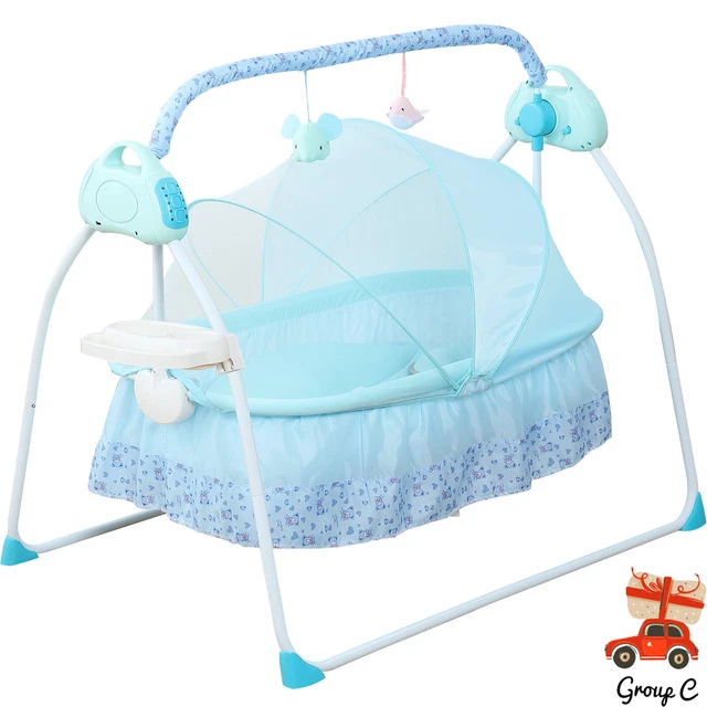 ELECTRIC KID BABY Crib Cradle Infant Rocker Auto-Swing Sleeper Bed Cot ...