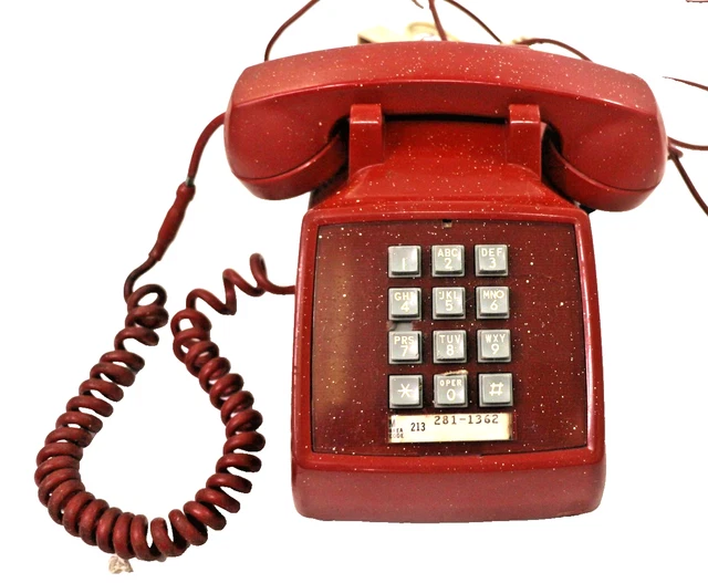 BELL SYSTEMS WESTERN Electric Vintage Red Push Button Touch Tone Phone ...