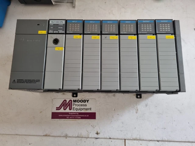 ALLEN BRADLEY TYPE SLC500 PLC - Power Supply, 7 Slot Rack and 7 Modules ...