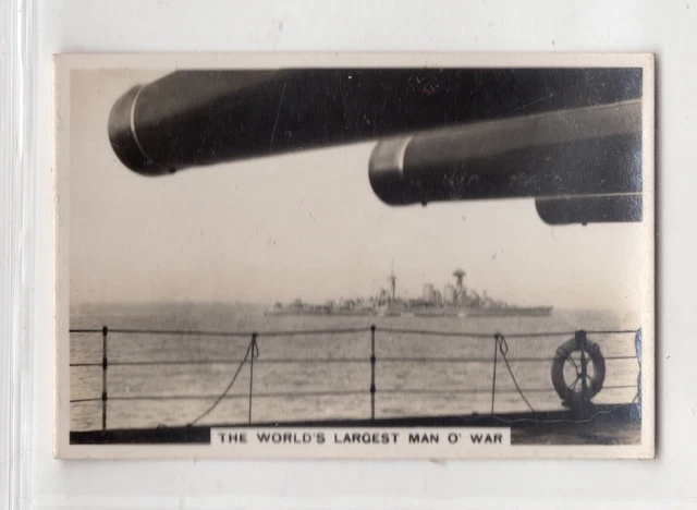 MILITARY SHIPPING CARD. The Royal Navy HMS Hood and guns of HMS Nelson ...