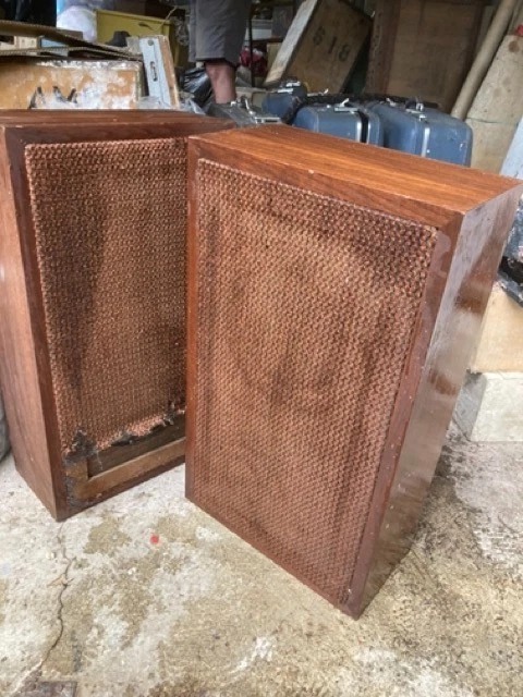 VINTAGE RETRO SPEAKER Cabinet Pair 1950's loft find £1.13 - PicClick UK