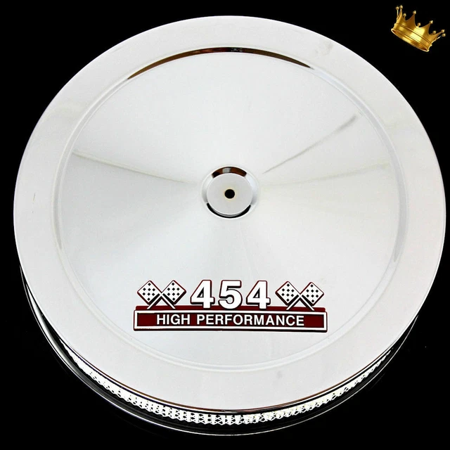 CHROME BIG BLOCK Chevy Air Cleaner With Red 454 Emblem Fits 454 BBC ...