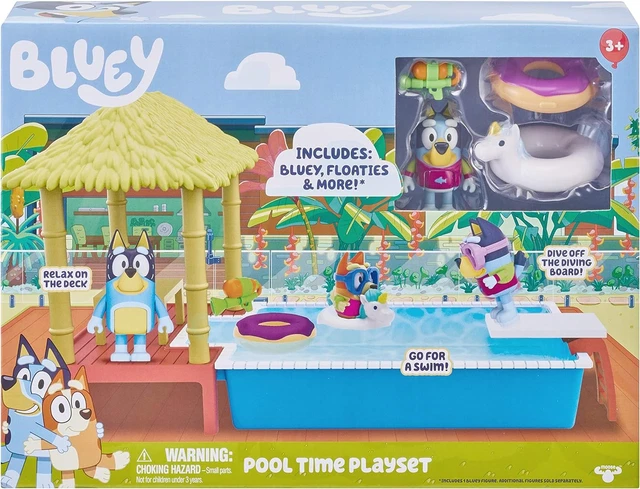 NEW BLUEY POOL Time Fun Playset Figure in Swim Suit £24.99 - PicClick UK