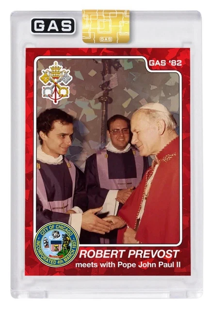2025 GAS POPE Leo XIV meets Pope John Paul II Rookie Card RC /100 ...