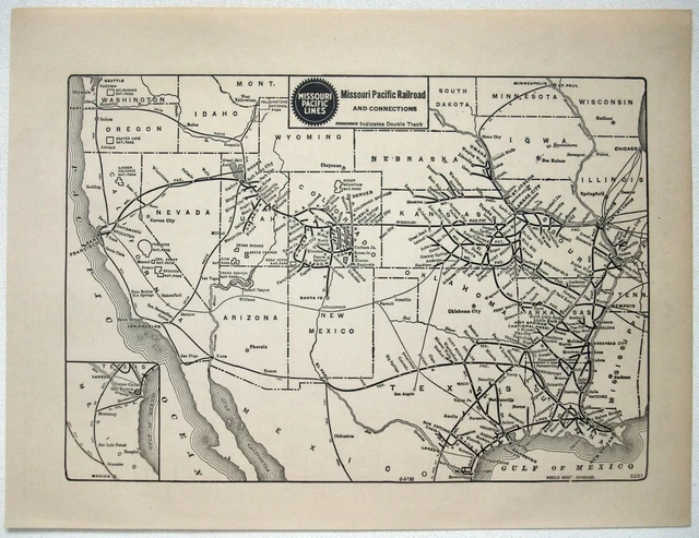 MISSOURI PACIFIC RAILROAD - Original 1926 System Map. Antique £17.11 ...