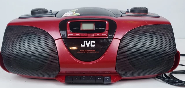 JVC RV-BX330 PORTABLE Am/Fm Radio Cd Player Cassette Stereo Boombox Red ...