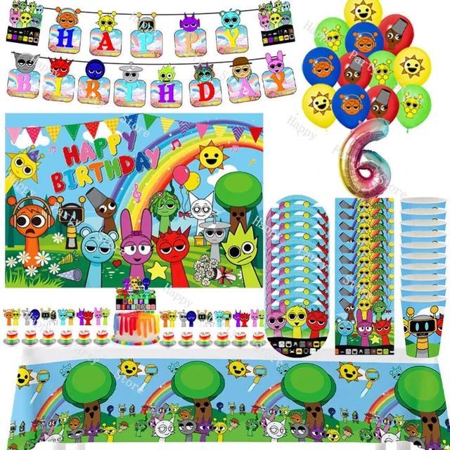 INCREDIBOX SPRUNKI BIRTHDAY Party Decoration Balloon Tableware Backdrop ...