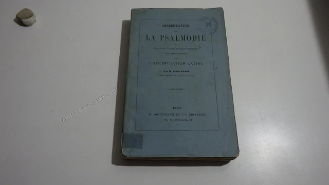 1855.DISSERTATION SUR PSALMODIE (chant gregorien).abbé Petit EUR 58,00 ...