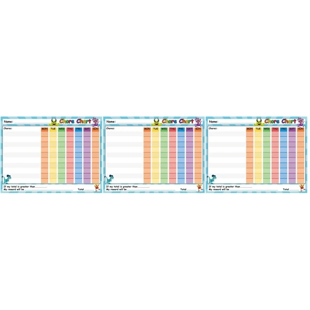 WALL STICK 3X Toddler Chore Chart Daily Chore Chart Weekly Chore £12.79 ...