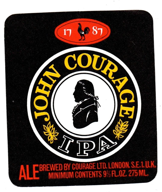 JOHN COURAGE IPA beer bottle label 1970s vintage £0.99 - PicClick UK