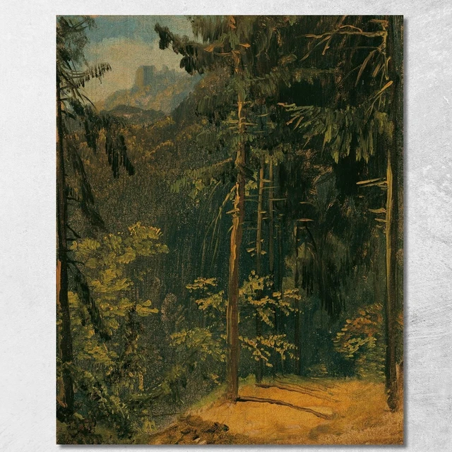 SENTIERO NEL BOSCO Nell'Harz Carl Blechen, cbc23 quadro stampa su tela ...
