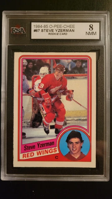 STEVE YZERMAN 1984-85 #67 O-Pee-Chee Rookie Card RC KSA 8 NMM Detroit ...