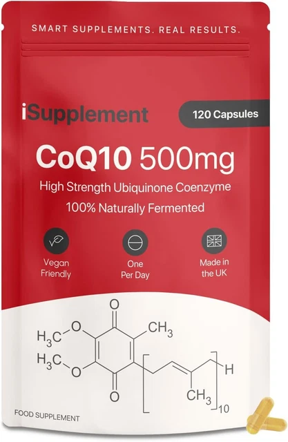 COQ10 500MG SUPPLEMENT Ubiquinone 120 Tablets High Strength One a Day £ ...