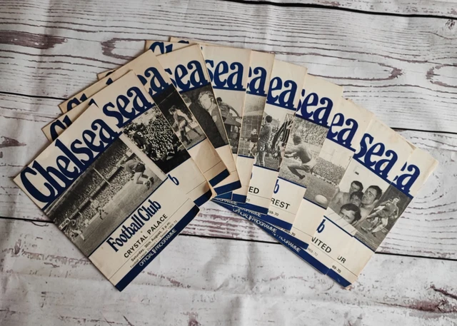 CHELSEA FC ORIGINAL Football Programmes Season 1969-70 Mixed X11 Joblot ...