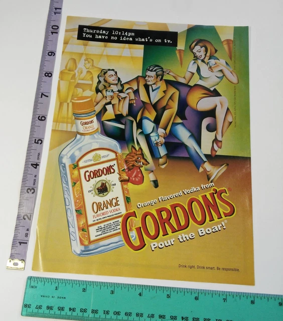 VINTAGE CLIPPING- ART-DECO-STYLE party illustration Gordon's Vodka ...