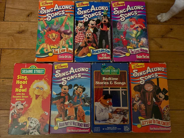 DISNEY'S SING ALONG Songs VHS Lot Of 7 Sesame Street Mickey Minnie Lion ...