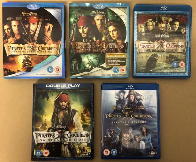 PIRATES OF THE Caribbean Complete Movie Collection (Blu-ray) GREAT ...