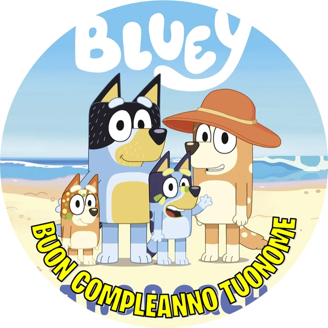 CIALDA BLUEY CARTONE RETTANGOLARE / ROTONDA Torta Ostia NOME ostie per ...