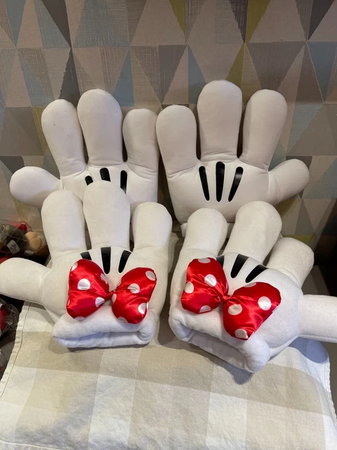 DISNEY MICKEY & Minnie Mouse Plush Hands Costume Gloves 10" £24.99 ...
