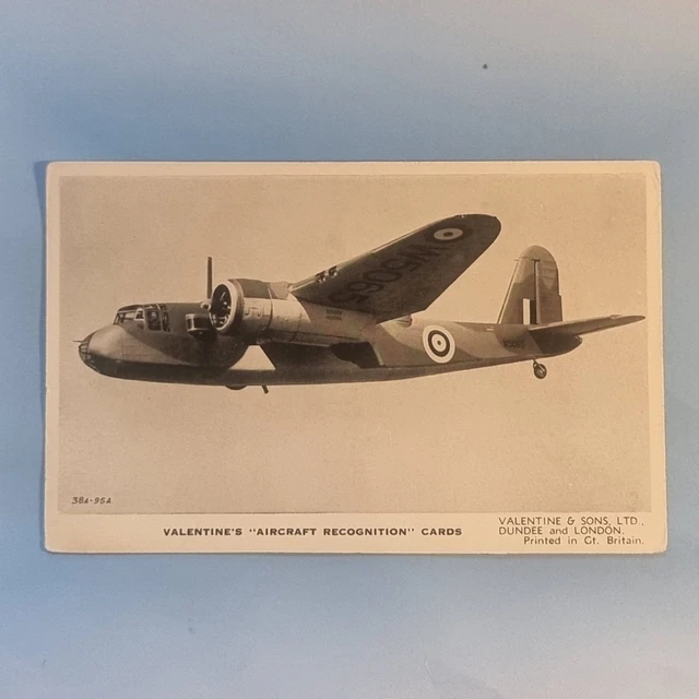 WW2 AIRCRAFT RECOGNITION Postcard C1940 RAF Blackburn Botha Trainer £6. ...
