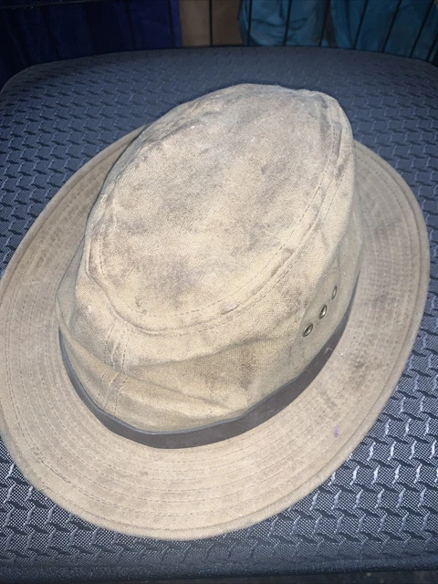 VINTAGE C C Filson Garment Tin Cloth Packer Hat Fedora Style Men’s Size ...
