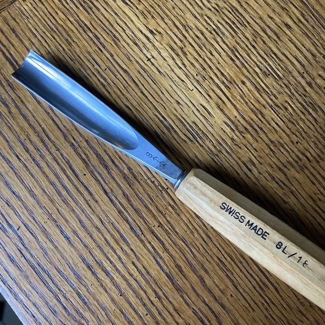 VINTAGE PFEIL SWISS Made Wood Carving Tool 8L / 18 Bent Gouge Excellent ...