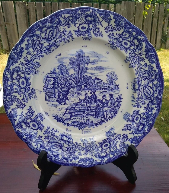 ASSIETTE BP COLLECTION 25 cm de diamètre scène champêtre bleu et ...