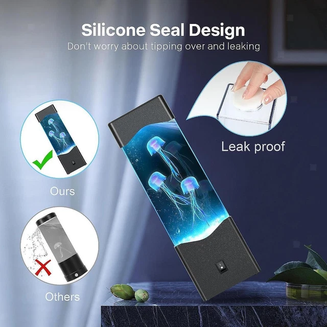 JELLYFISH LAMP SENSORY Room LED 7 Color Changing Decorate Portabe ...